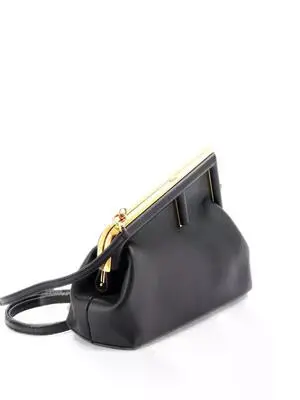 Fendi First Bag Leather Small Clutch Bag - Black