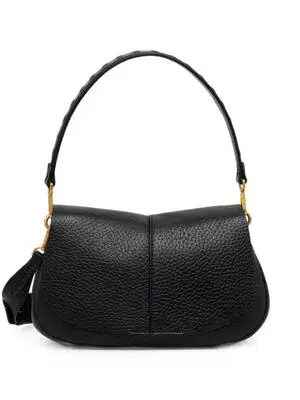 GIANNI CHIARINI Medium Helena Round Grained-leather Shoulder Bag - Black