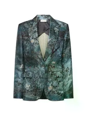 PIERRE-LOUIS MASCIA Floral-print Blazer - Blue