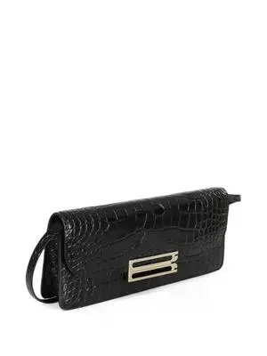 Victoria Beckham Dorian Crocodile-effect Clutch Bag