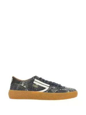 PURAAI Frayed-edge Denim-effect Sneakers
