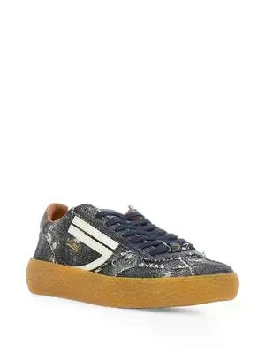 PURAAI Frayed-edge Denim-effect Sneakers