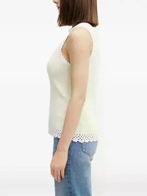 WALES BONNER Crochet-trim Ribbed Top