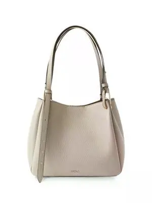 Furla Logo-print Grained-leather Tote Bag - Neutrals