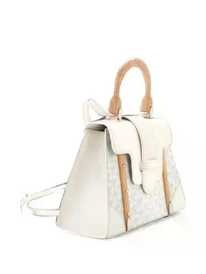 Goyard Saigon Top Handle Bag Coated Canvas With Leather Pm Satchel - White
