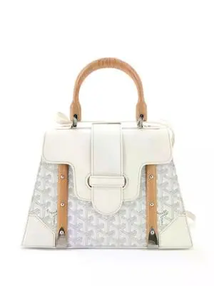 Goyard Saigon Coated Canvas With Leather Pm Satchel - White