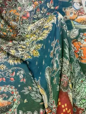 Faliero Sarti Graphic-print Frayed Scarf