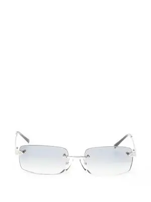 BVLGARI Rhinestone-embellished Rimless Sunglasses - Silver