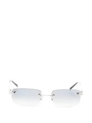 BVLGARI Rhinestone-embellished Rimless Sunglasses - Silver