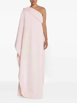 Safiyaa Asymmetric Draped-sleeve Maxi Dress