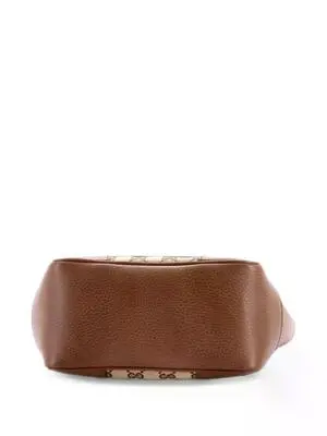 Gucci Bree Convertible Tote Gg Canvas With Leather Cross Body Bag - Brown
