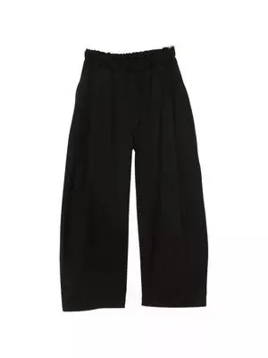 Imperial Elasticated-waistband Wide-leg Trousers - Black