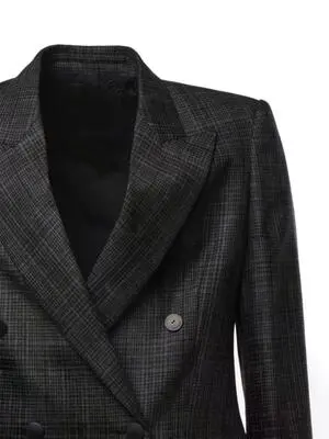 DONDUP Check-pattern Double-breasted Blazer - Grey