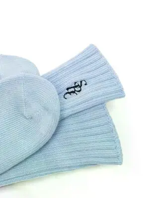 SPORTY & RICH Logo-embroidered Ribbed-knit Socks