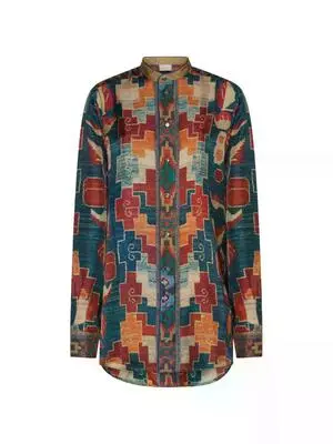PIERRE-LOUIS MASCIA Aloe Silk Shirt - Blue