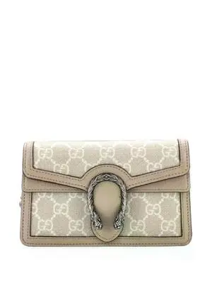 Gucci Dionysus Bag Gg Coated Canvas With Leather Super Mini Cross Body Bag - Neutrals