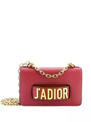 Dior J'adior Flap Bag Leather Mini Crossbody Bag - Red