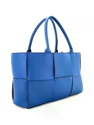 Bottega Veneta Arco Maxi Intrecciato Leather Medium Tote Bag - Blue