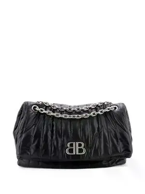 Balenciaga Monaco Chain Flap Quilted Leather Medium Shoulder Bag
