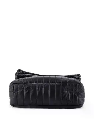 Balenciaga Monaco Chain Flap Quilted Leather Medium Shoulder Bag - Black