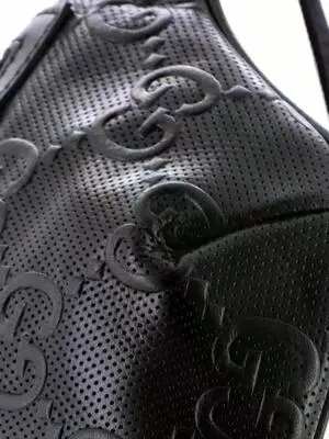 Gucci Gg Embossed Perforated Leather Small Belt Bag - Black