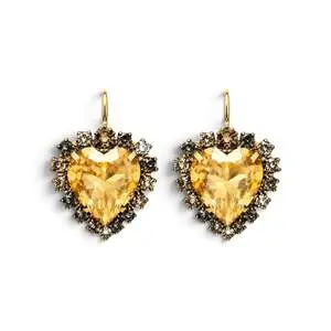 VSTYLE Amore Swarovski En Heart Earrings - Gold