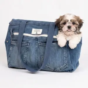 LEATHERE Brooklyn Heritage Upcycled Denim Pet Carrier