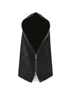 FILTH Leather Zip-up Hood - Black