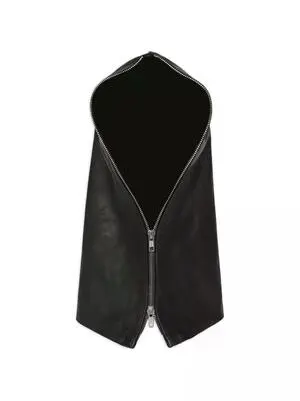FILTH Leather Zip-up Hood - Black