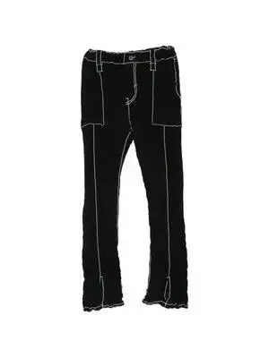 Issey Miyake Contrast-stitch Textured Trousers