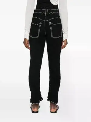 Issey Miyake Contrast-stitch Textured Trousers