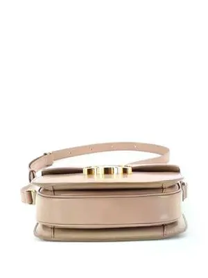Celine Triomphe Besace Clea Flap Bag Leather Shoulder Bag - Neutrals