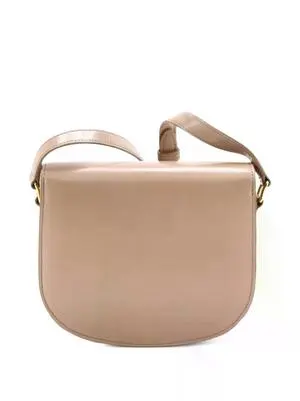 Celine Triomphe Besace Clea Flap Bag Leather Shoulder Bag - Neutrals