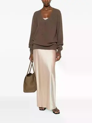 THE ROW V-neck Rib Knit
