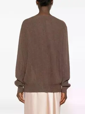 THE ROW V-neck Rib Knit