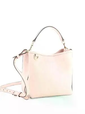 Gucci Gg Emblem Gg Embossed Leather Small Bucket Bag - Pink