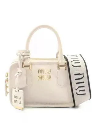 Miu Miu 2010-2026 Vitello Daino Soft Satchel - White