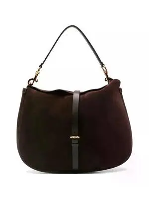 Etro Pony Suede Buckle-detail Shoulder Bag - Brown