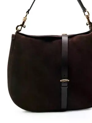 Etro Pony Suede Buckle-detail Shoulder Bag - Brown