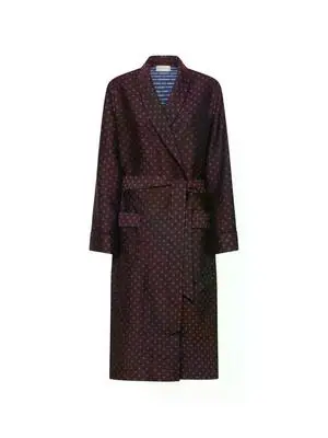 PIERRE-LOUIS MASCIA Geometric-pattern Dressing Gown - Red