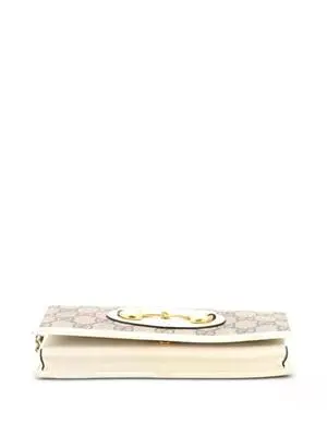 Gucci Horsebit 1955 Chain Wallet Gg Coated Canvas Cross Body Bag - Brown