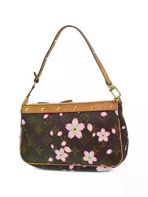 LOUIS VUITTON X Takashi Murakami 2003 Pochette Accessoires Cherry Blossom Monogram Tote Bag