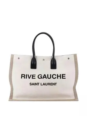 Saint Laurent Rive Gauche Shopper Canvas Large Tote Bag
