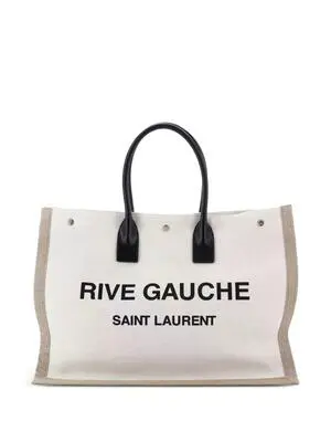 SAINT LAURENT Saint Laurent Rive Gauche Shopper Canvas Large Tote Bag