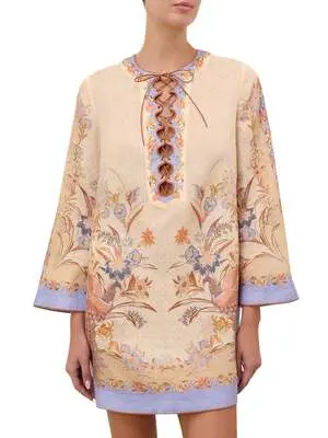 Zimmermann Indra Linen Mini Tunic Dress