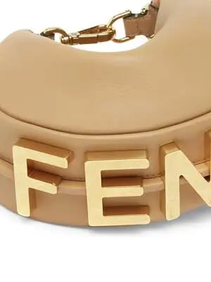 Fendi Graphy Leather Mini Hobo Bag