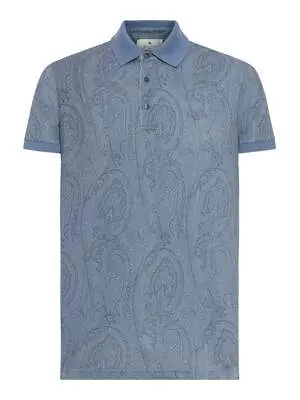 Etro Cotton Polo Shirt With Arnica Pattern - Multicolor