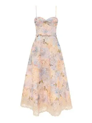 Zimmermann Valiant Tucked Midi Dress - Pink