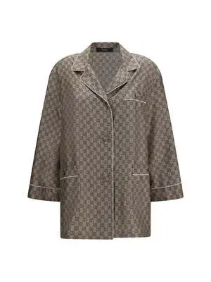 Gucci GUCCI Printed Silk Twill Shirt Cream