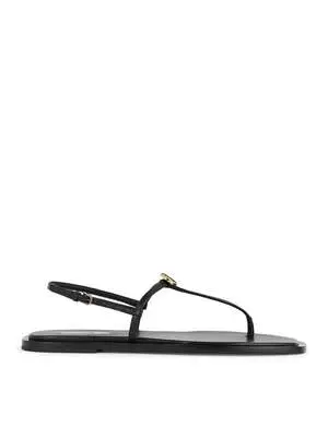 TOTEME T-strap Leather Sandals - Black